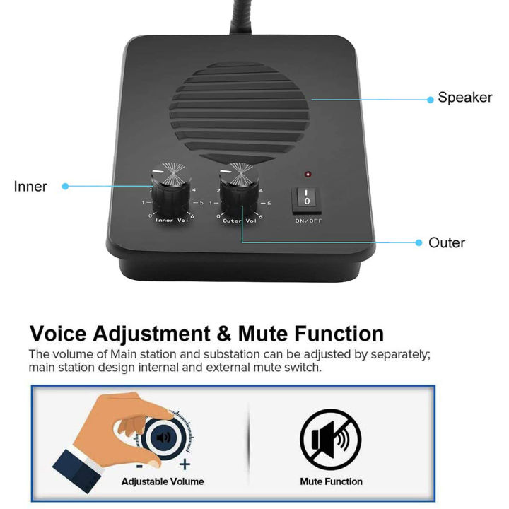 DAYTECH 2 Way Window Intercom System Talk Through Speaker System Anti ...