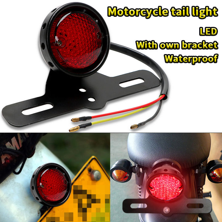 Motorcycle LED Retro Taillight Red Tail Light Brake Light Lamp Vintage ...