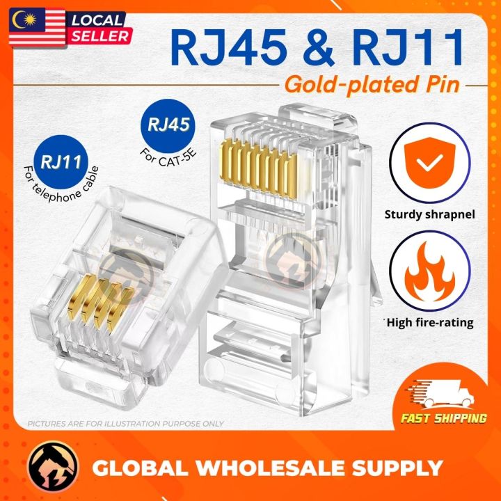 1PC RJ45/RJ11 Modular Connector Plug Cat 5E High Speed Modem Network ...