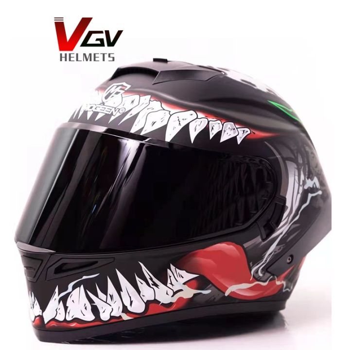 VGV Dual Lens Motorcycle Helmet Full Face Helmet Double Visor Helmet ...