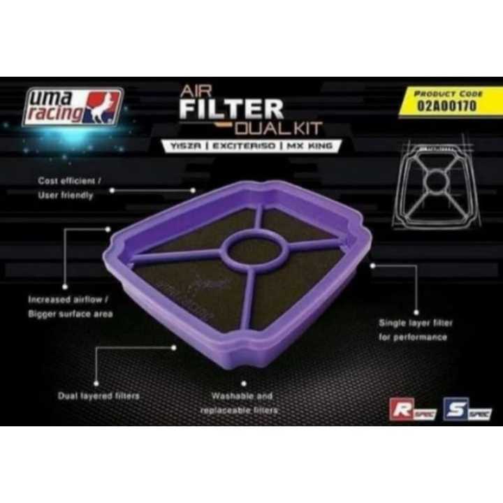 AIR FILTER - FILTER UDARA UMA RACING YAMAHA MX KING DUAL KIT ORIGINAL ...