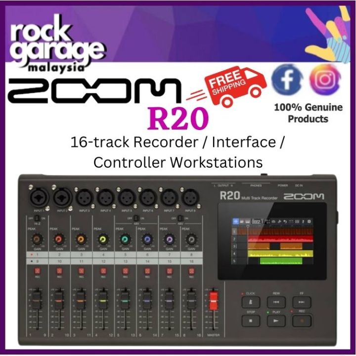 Zoom R20 16-Track Recorder / Interface / Controller Workstations ( R-20 ...