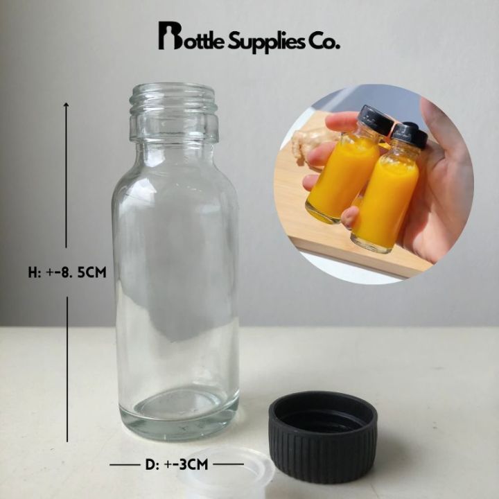 30ml Round Glass Bottle for Liniment, Liquid Repacking Sampling Bottle ...