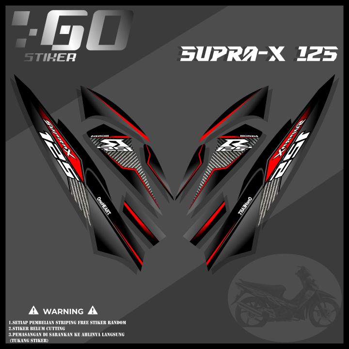 Stiker semi Full Honda Supra X 125 Design Striping grafis keren ...