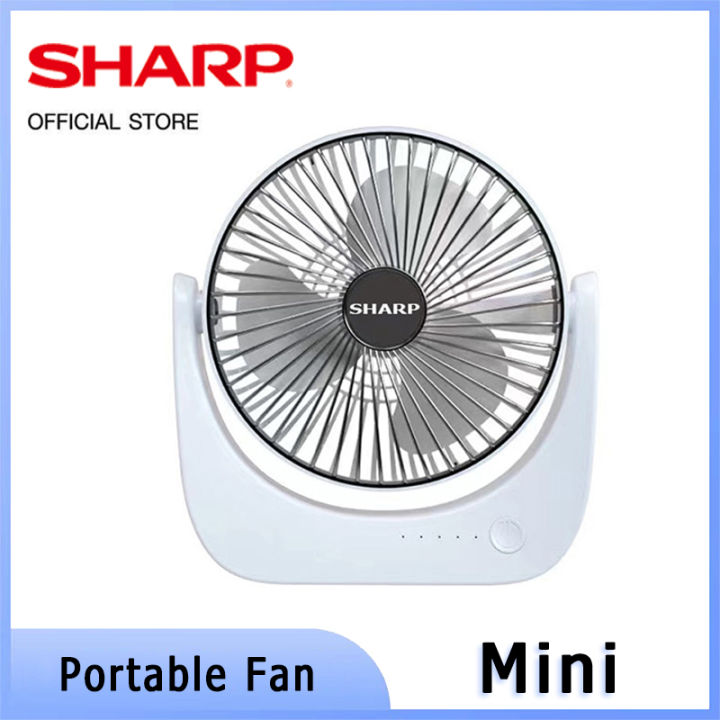 SHARP พัดลมพกพาชาร์จ พัดลม Fan ใบพัด ไร้สาย ปรับได้สามระดับ USBพัดลม ...