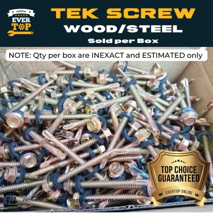 TEK SCREW FOR WOOD|STEEL (SOLD PER BOX) text screw | tex screw tekscrew ...
