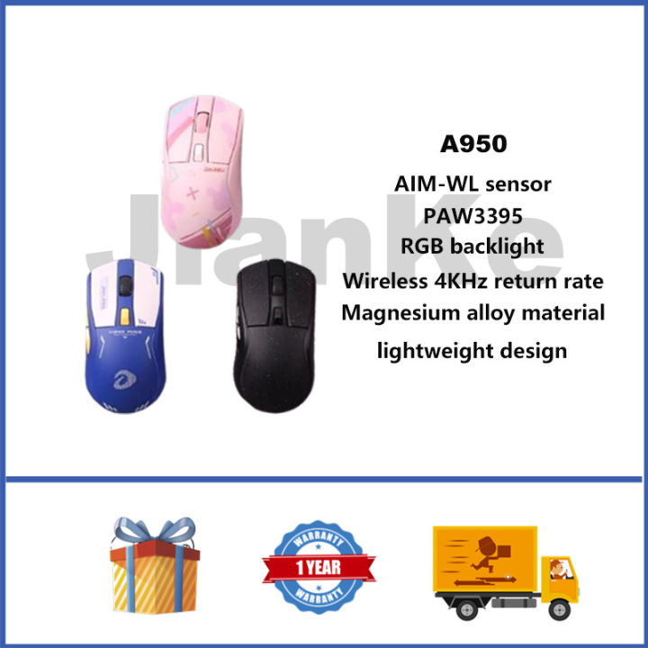 DAREU A950 Wireless Mouse PAW3395 RGB Lightweight Three Mode Game Mouse | Lazada PH