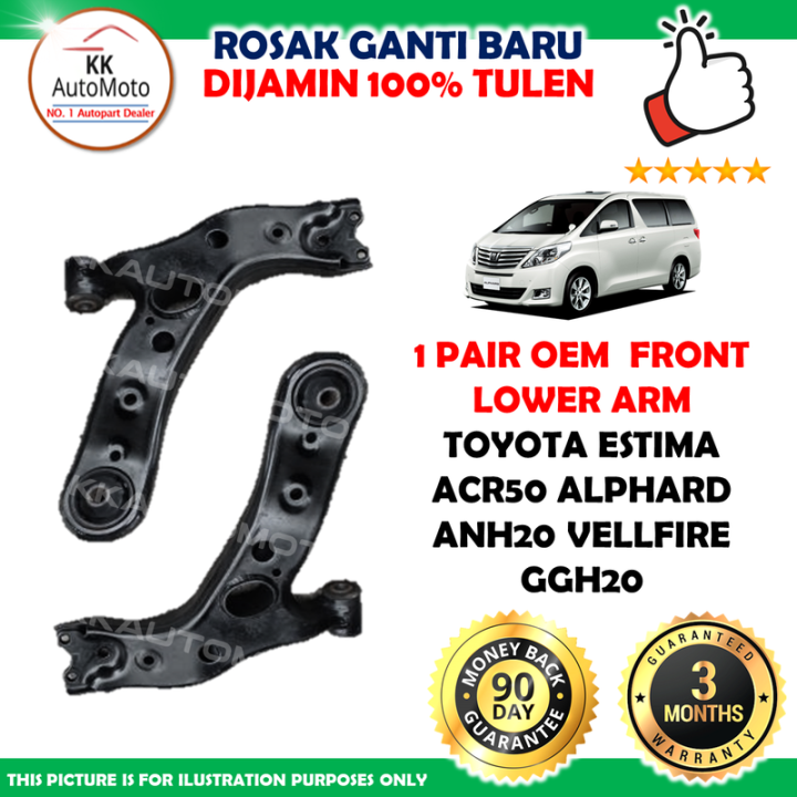 Toyota Estima ACR50 Alphard ANH20 Vellfire GGH20 - 1 Pasang / Pair OEM ...