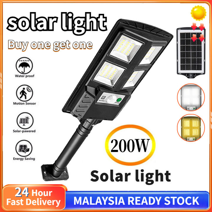 [Malaysia spot] Solar Outdoor Lighting Warm/White 200W Motion Sensor ...