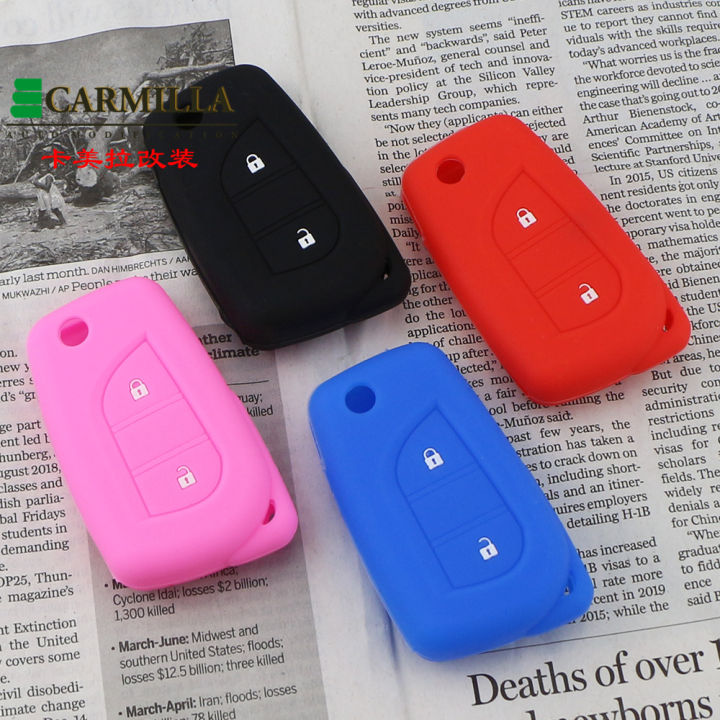 Silicone Car Key Fob Cover Case Shell Sticker Skin Protect For Toyota ...