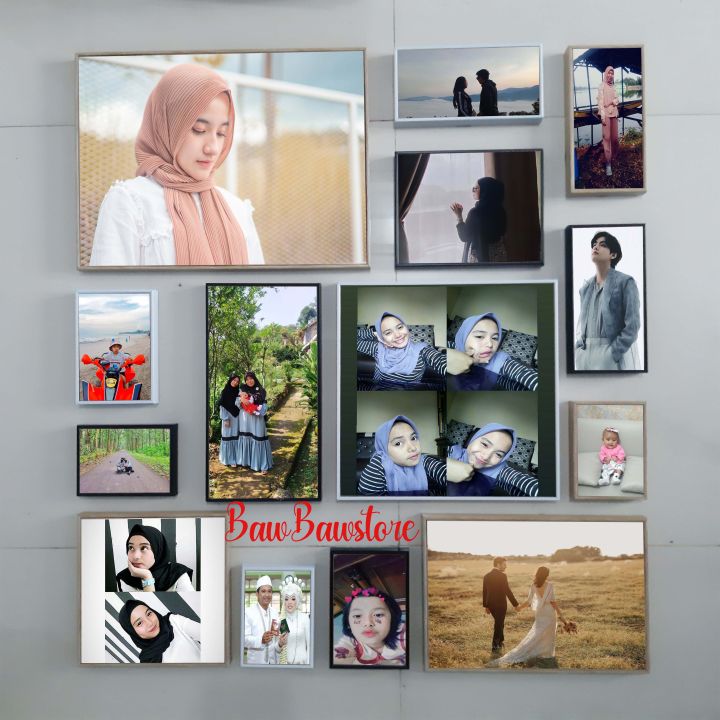 Cetak Foto + bingkai 3D FrameBox 30x40cm A3 ( putih,hitam,serat kayu ...