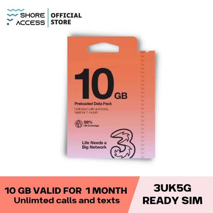 3UK Supercharged SIM (3UK £10) Roaming Sim card | Lazada PH