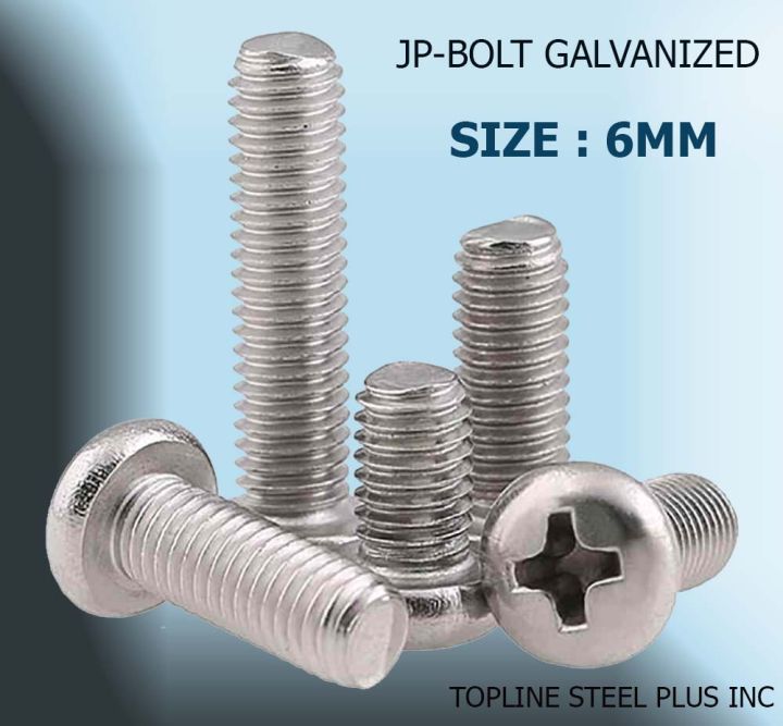 10pcs M6 x 10-100mm Pan Machine Screw (JP Bolt) | Lazada PH