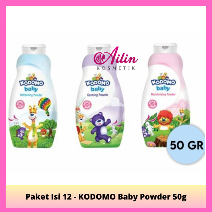 Paket Isi 12 - KODOMO Baby Powder 50g / 200g / 300g by AILIN | Lazada Indonesia