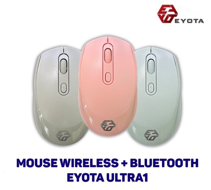 Mouse Wireless + Bluetooth Eyota Ultra 1 Silent Click Dual Connection ...