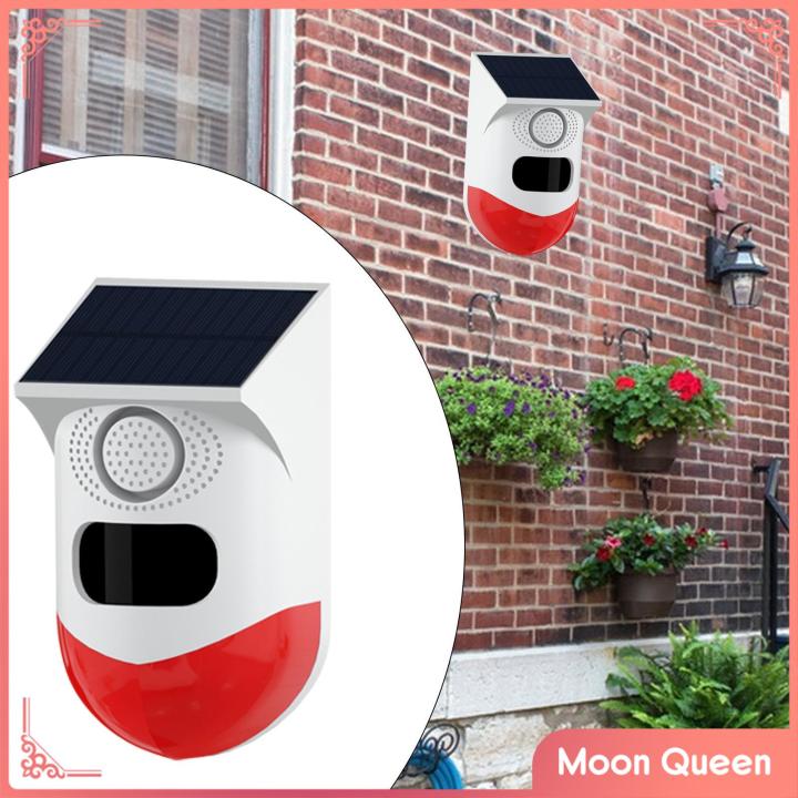 Moon Queen Solar Powered Alarm Solar Motion Sensor Alarm for Driveway ...