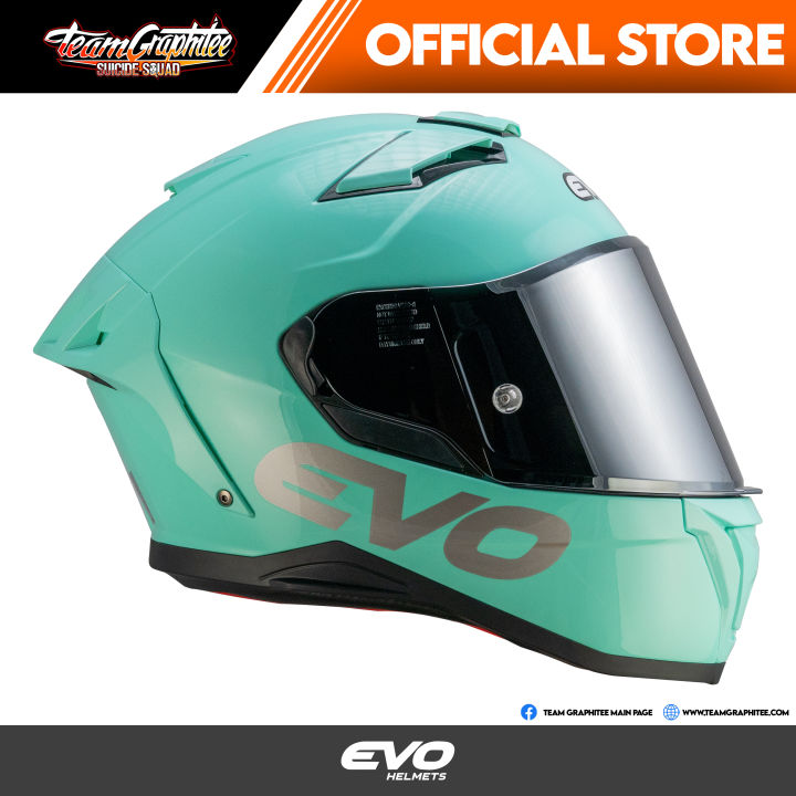 EVO XT 300 TURQUOISE BLUE FULL FACE DUAL VISOR WITH FREE CLEAR LENS ...