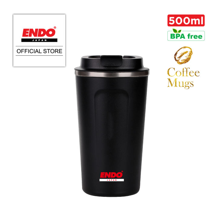 ENDO 500ml Double Stainless Steel Vacuum Insulated Thermal Coffee Mug ...