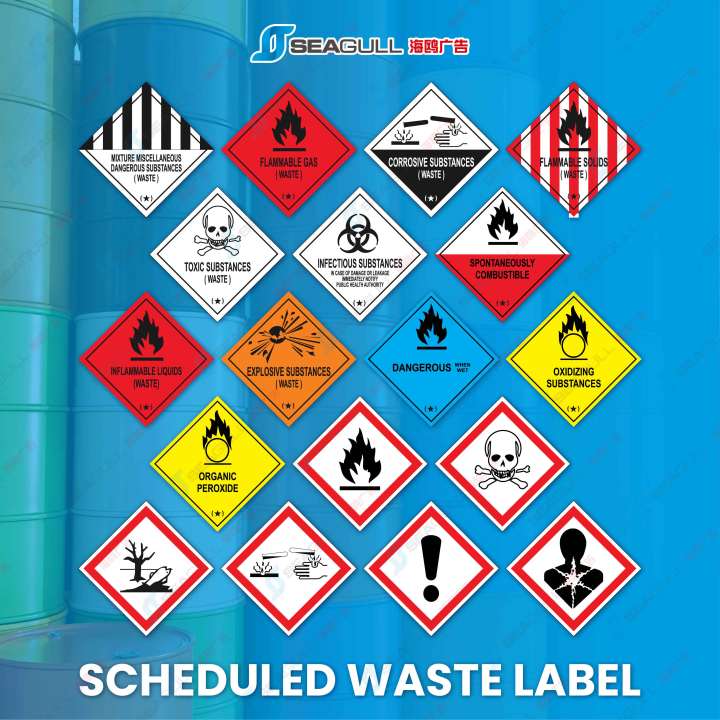 Flammable Sticker Schedule Waste Sticker Explosive Substances Danger ...