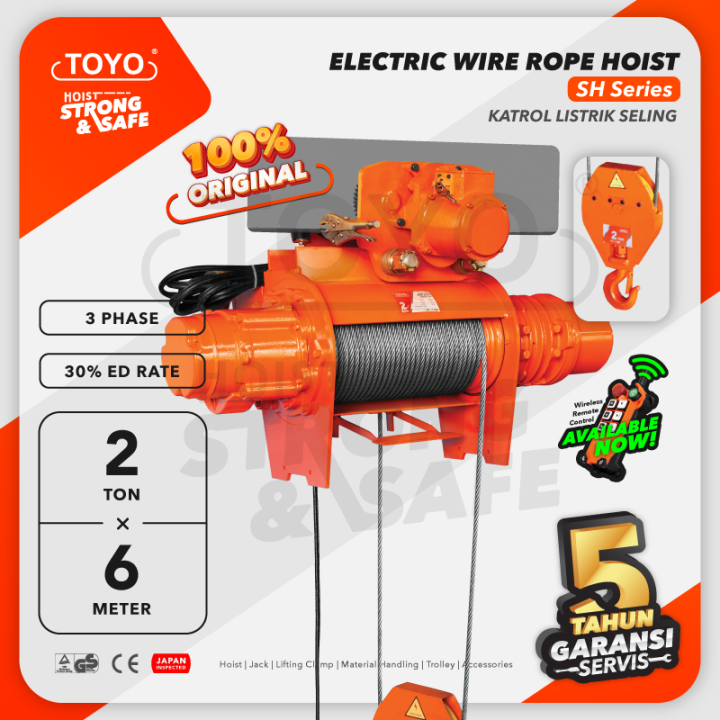 TOYO Electric Wire Rope Hoist 2 Ton x 6 Meter SH Series | Lazada Indonesia