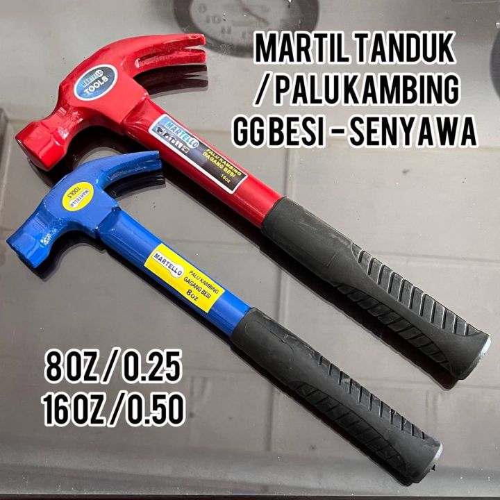 Palu Kambing Hitam Hammer Martil Gagang Besi 8 Oz -12 Oz - 16 Oz Claw ...