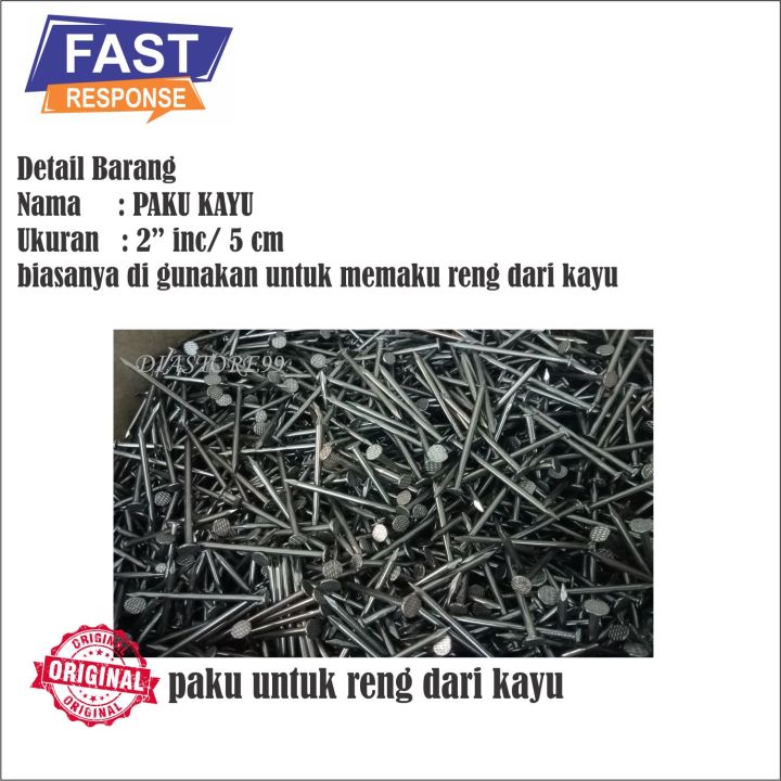 paku kayu ukuran 2" berat 1/4 kg 1/2 kg 1 kg paku reng kayu paku reng ...