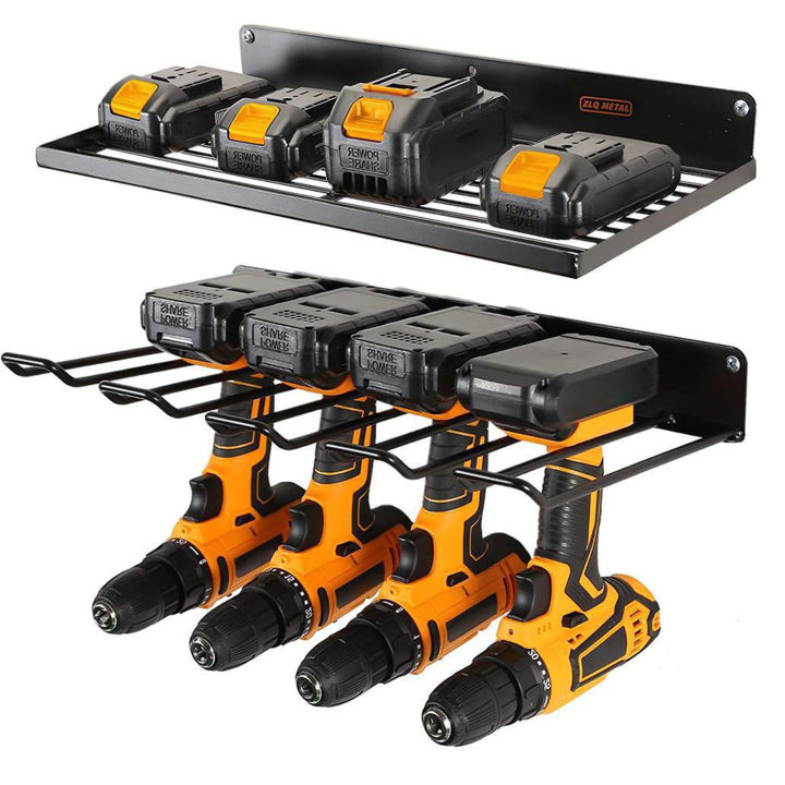 Heavy-duty Tool Organizer Space-saving Tool Rack Wall Mount Power Tool ...