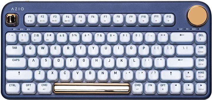 AZIO IZO Wireless Bluetooth Mechanical Keyboard with Round Ergonomic ...