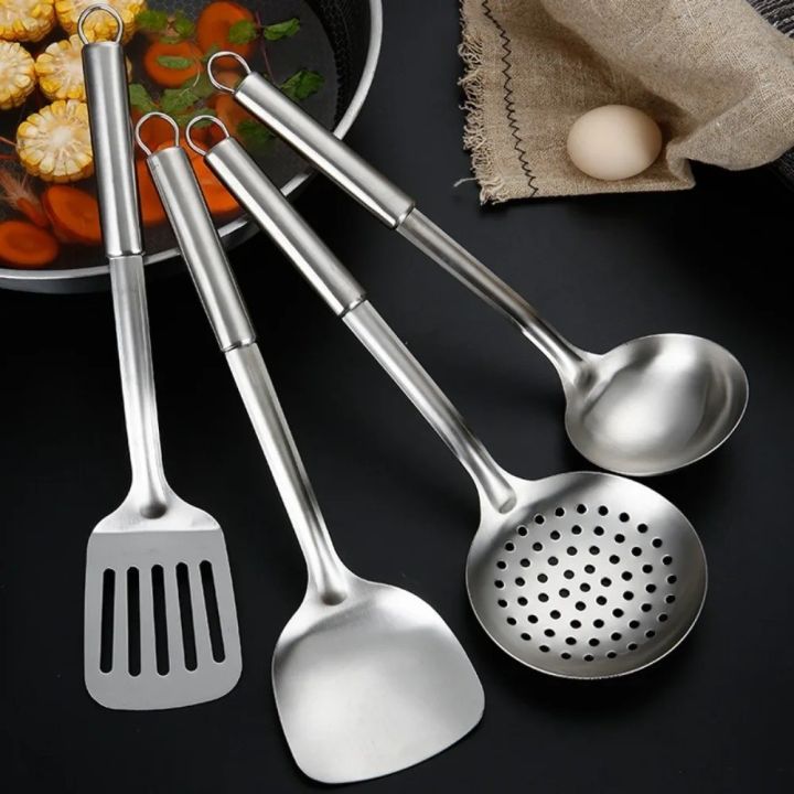 Stainless Steel Kitchen Cooking Utensils Long Handle Non Stick Durable ...