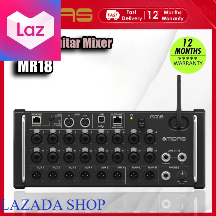 MIDAS MR18 Rack Mount Professional Digital Mixer Built-in Wifi DSP ...