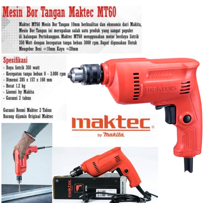 Mesin Bor Tangan Listrik Maktec MT 60/ Mesin Bor Tangan Listrik Maktec ...