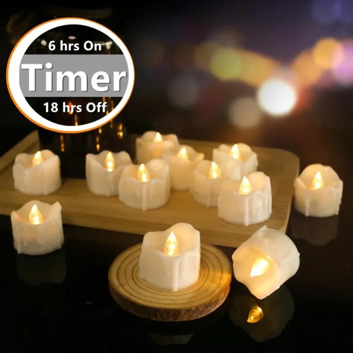 cod Timer Tea Lights Flameless Flickering Auto Tealights Battery ...