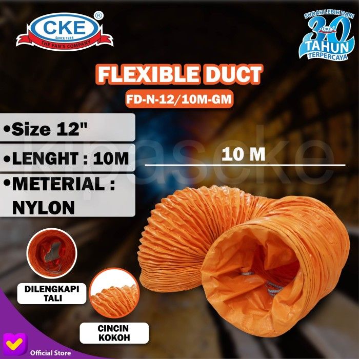 CKE FLEXIBLE DUCT FD-GM 12 INCH 10 METER DUCT HOSE SELANG FLEXIBLE ...
