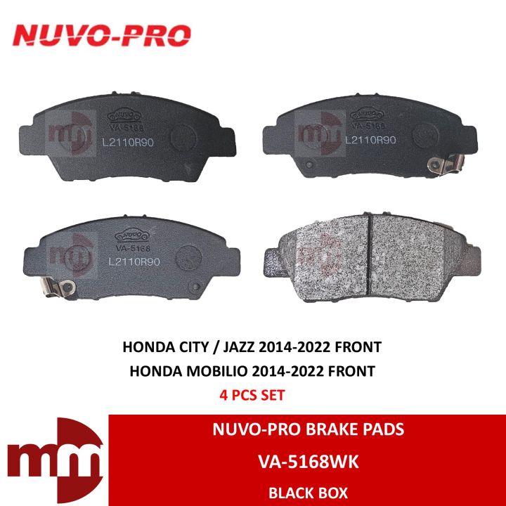 NUVO PRO Brake Pads for HONDA CITY / JAZZ / MOBILIO 2014-2022 Front VA ...