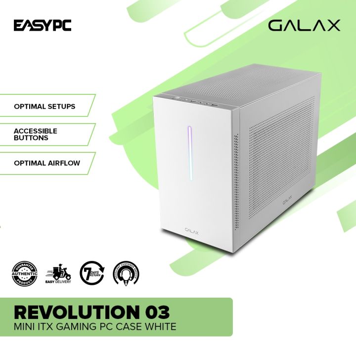 EasyPC | Galax Revolution 03 Mini ITX Gaming PC Case White Desktop ...