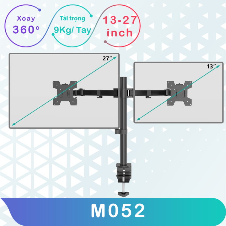 EZ2 M052 - Giá Treo Hai Màn Hình Máy Tính/ Giá Đỡ 2 Màn Hình Kẹp Bàn ...
