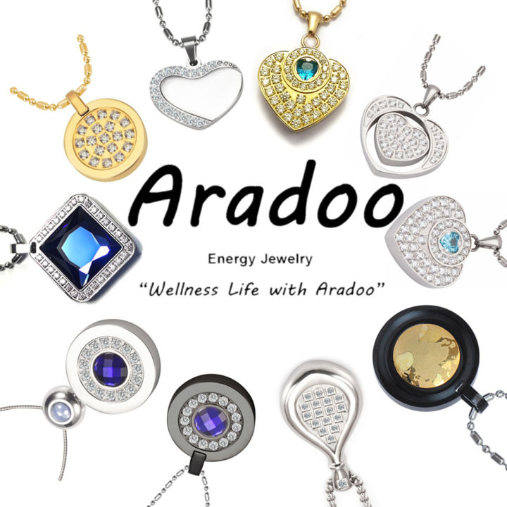 ARADOO Pendant Energy Quantum Volcanic Stone Necklace Slimming Negative ...
