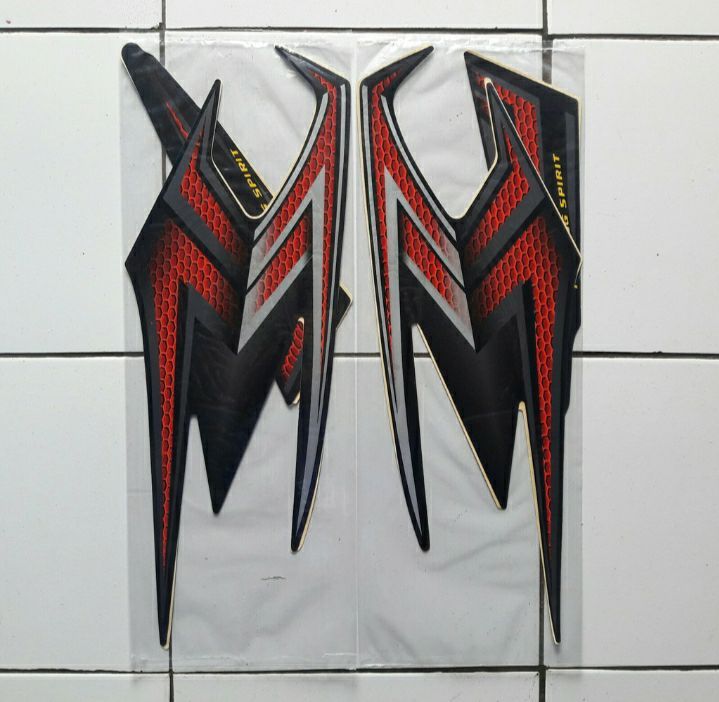 STICKER STRIPING FULL SET LIST BODY MOTOR RX KING 2004 TANGKI HITAM ...