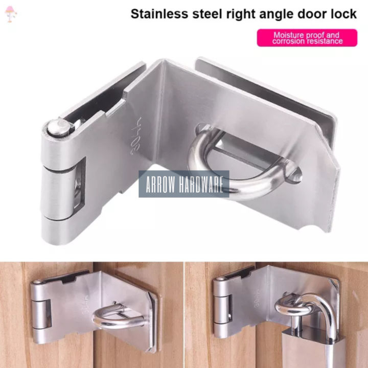 Stainless Steel Hasp 4 Inch Staple Gate Door Shed Latch Lock Safety Lock Metal Padlock Hasp ...