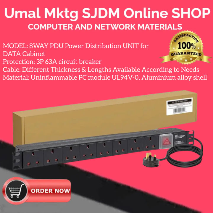 8 port PDU Power Distribution UNIT for DATA Cabinet ALOY / PLASTIC ...