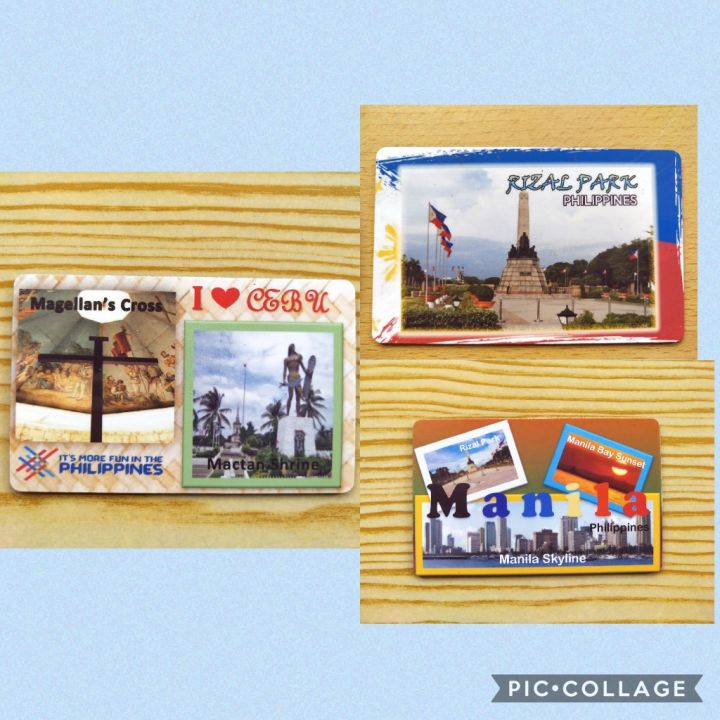 Travel Paradise 3 in 1Cebu,Manila at rizal park Rubber Magnet Souvenir ...