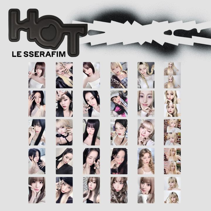 LESSERAFIM Album Hot PhotoCard Sakura Chaewon Kazuha Eunchae Yunjin Photo Cards 5 Per Set ...