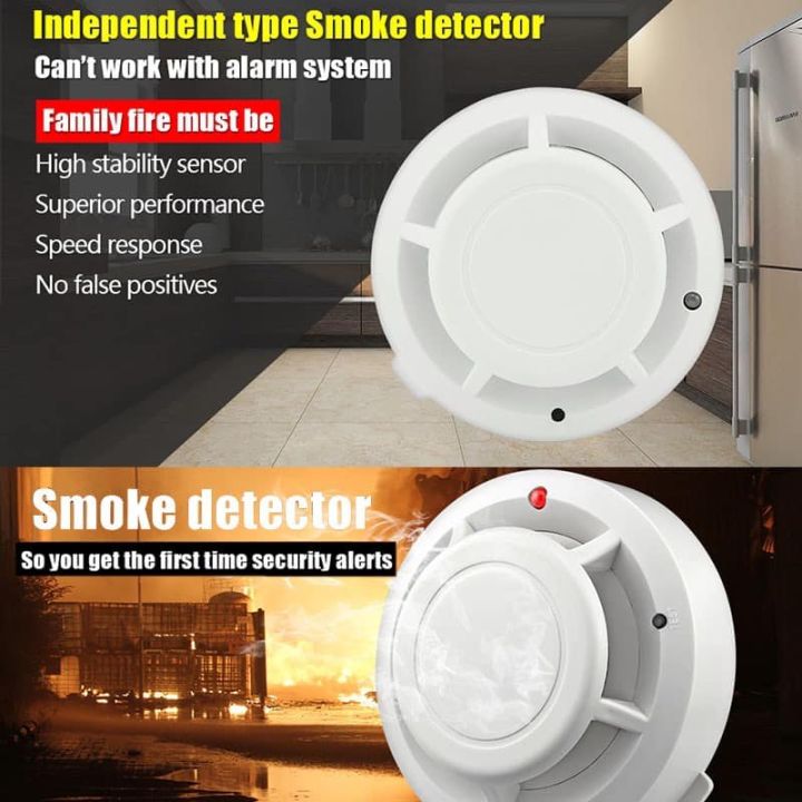 Home Security Fire Smoke Sensor Stand Alone and Wireless Fire Smoke ...