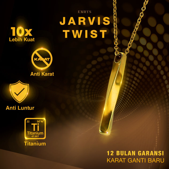 Emrys Liontin Set JARVIS TWIST Real Titanium Anti Karat Kalung Titanium ...