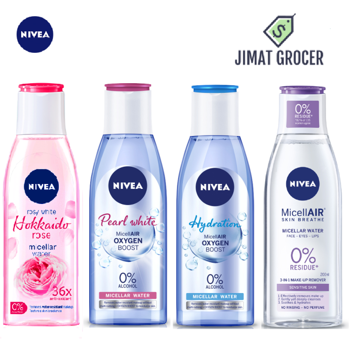 Nivea MicellAir Hydration / Pearl White /Sensitive / Rose Micellar ...