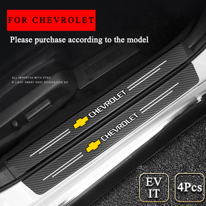 4Pcs carbon fiber door sill stickers For Chevrolet Cruze Captiva ...