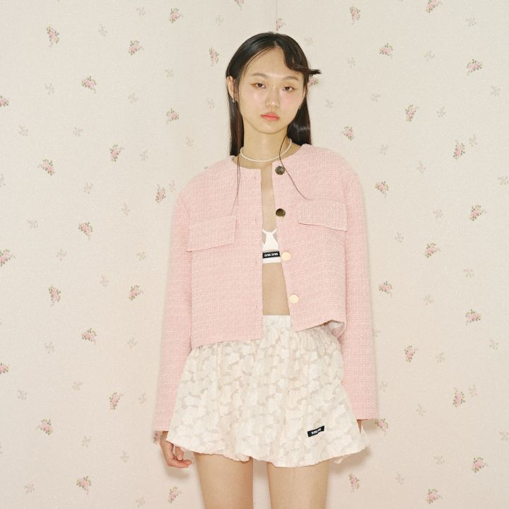 BNK MILAN TWEED JACKET เสื้อคลุมผ้าทวีต แต่งดีเทลกระเป๋า มาพร้อมอะไหล่ ...