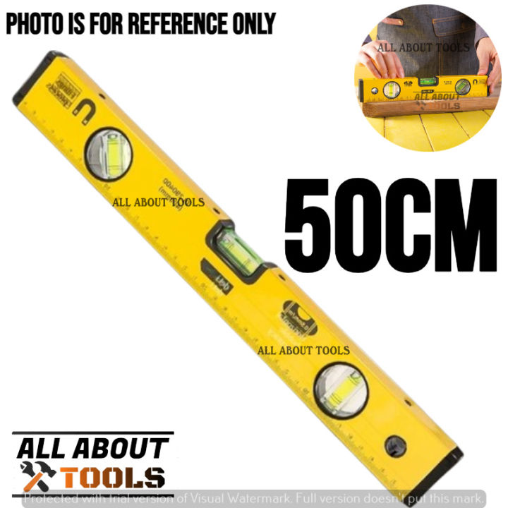 (AAT)1PC Aluminum Body Spirit Level, 3 Vials w/ Ruler Classic Type ...