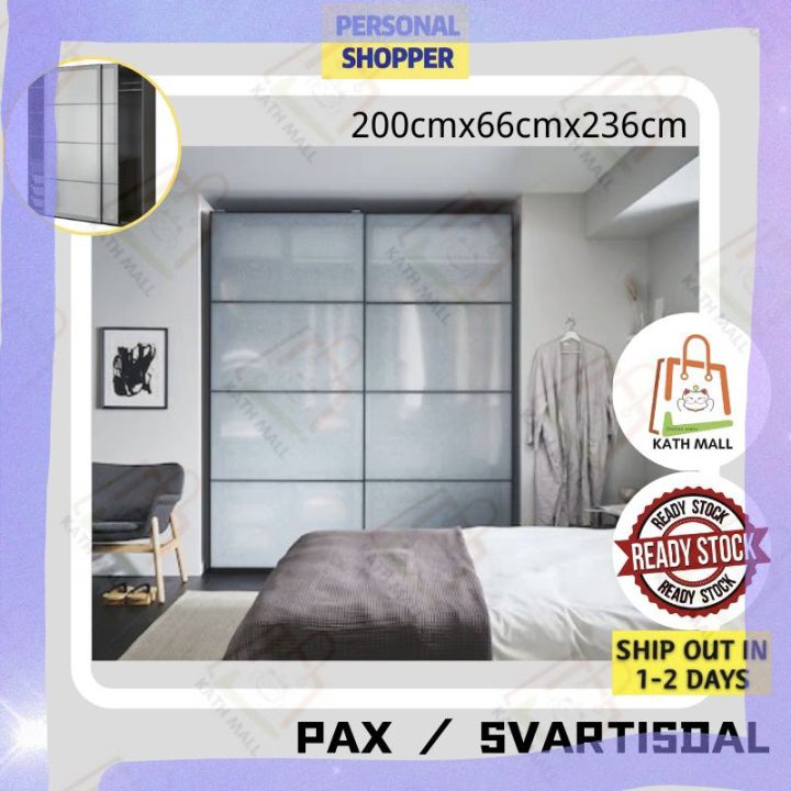 IKEA PAX / SVARTISDAL Wardrobe combination, black-brown/white paper ...