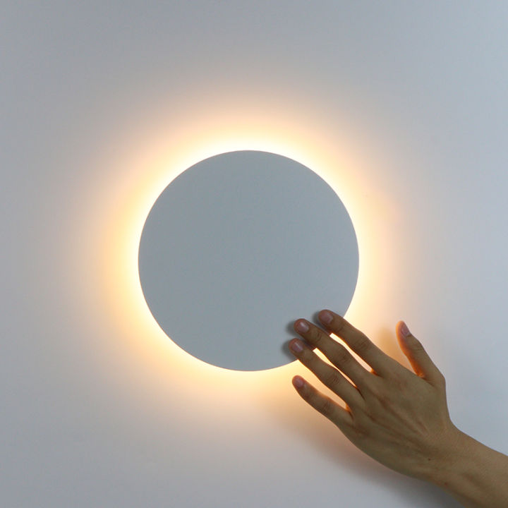 Touch Sensitive Modern Wall Lamp Acrylic Round Wall Sconce Black White ...